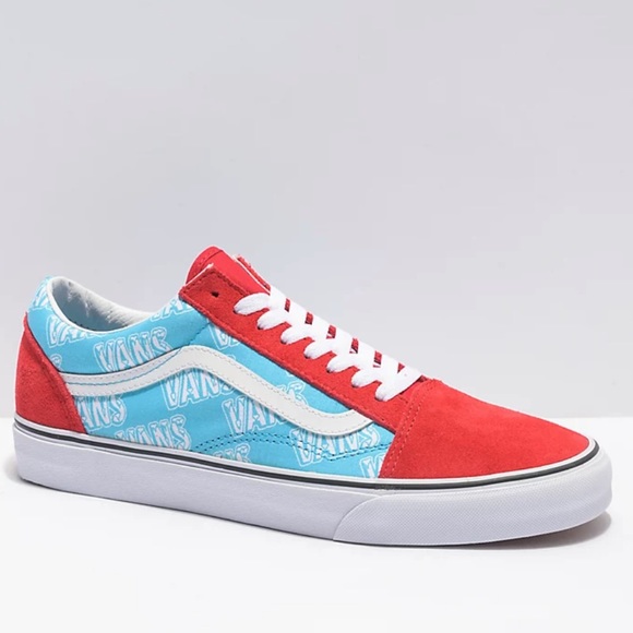 Vans | Shoes | Vans Old Skool Retro Blue Red White Skate Shoes | Poshmark